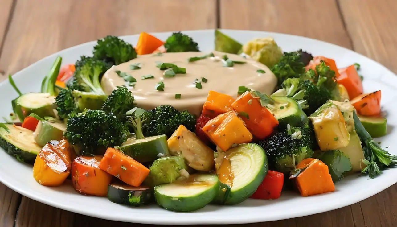 Roasted Vegetables with Easy Tahini Miso Sauce | veg recipes Kitchen