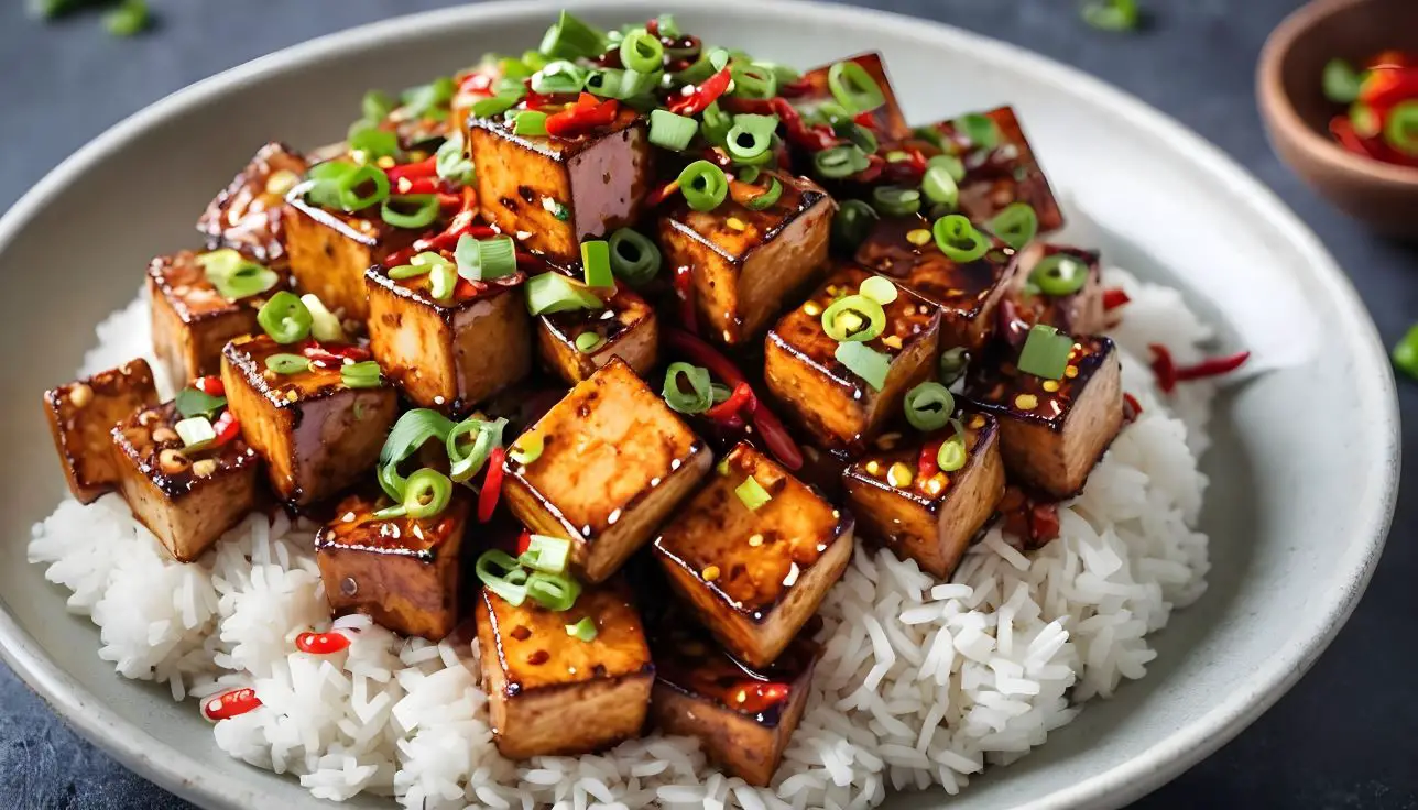 Sticky Chilli Ginger Tofu | veg recipes Kitchen